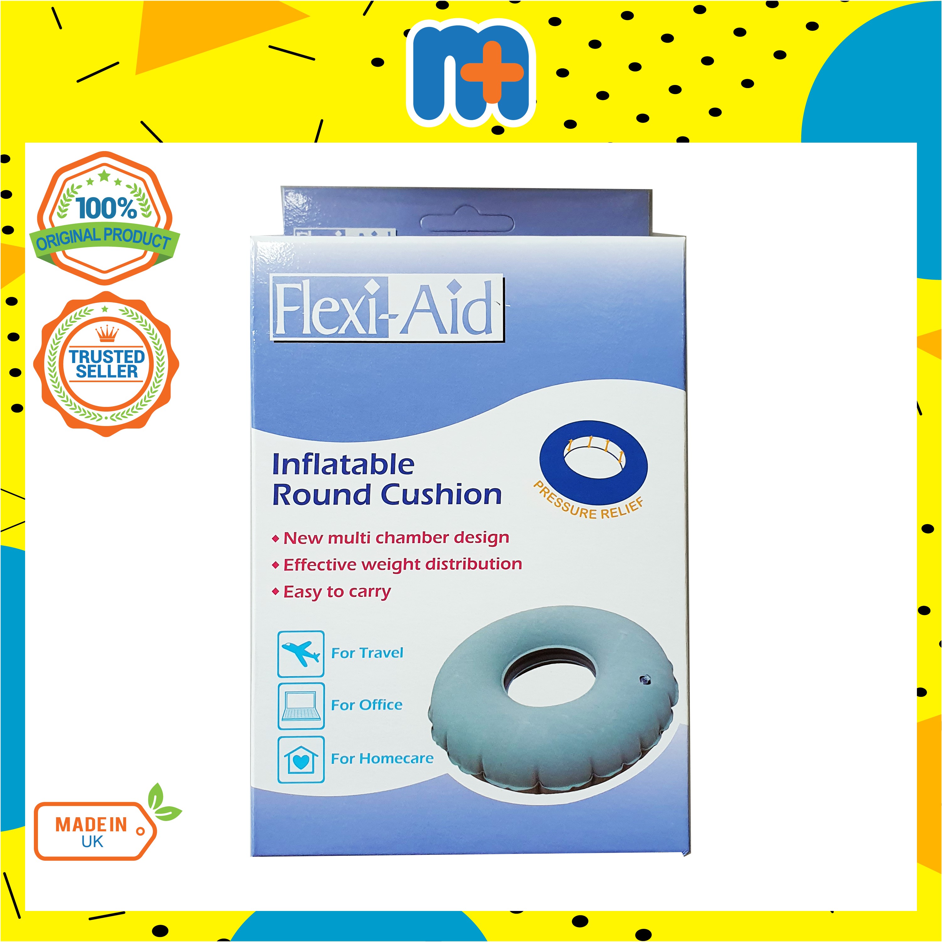 [MPLUS] Flexi-Aid Velvet Air Ring Inflatable Round Cushion